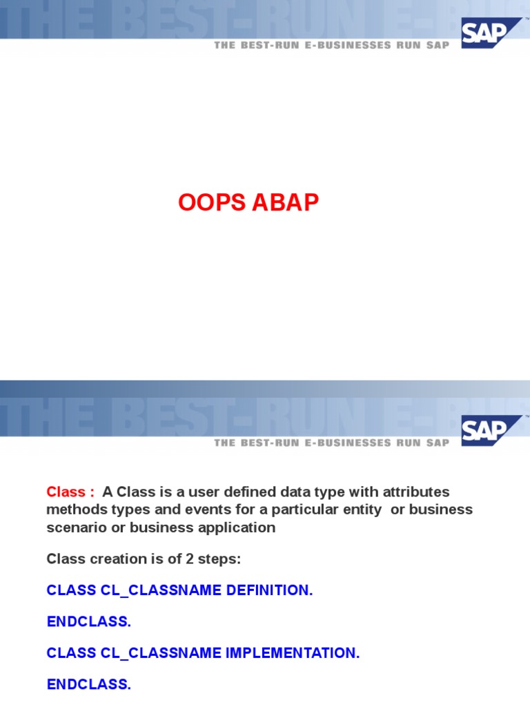 Oops Abap Pdf Constructor Object Oriented Programming Programming