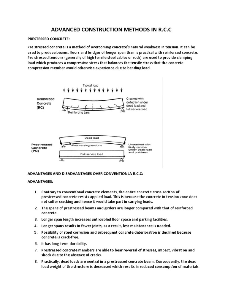 Advanced Construction Methods in R.C.C: Prestessed Concrete | PDF ...