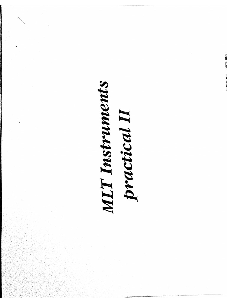 MLT Instruments Practical LL PDF | PDF