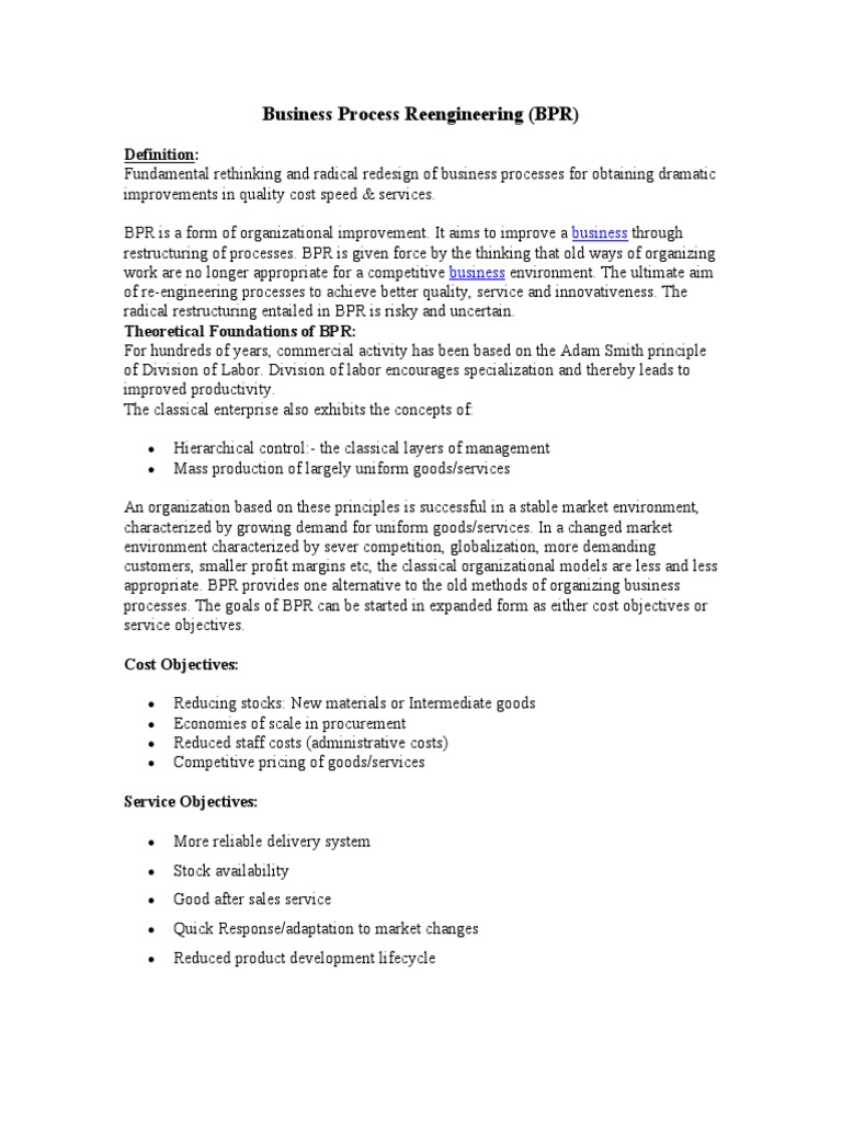 Business Process Reengineering | PDF