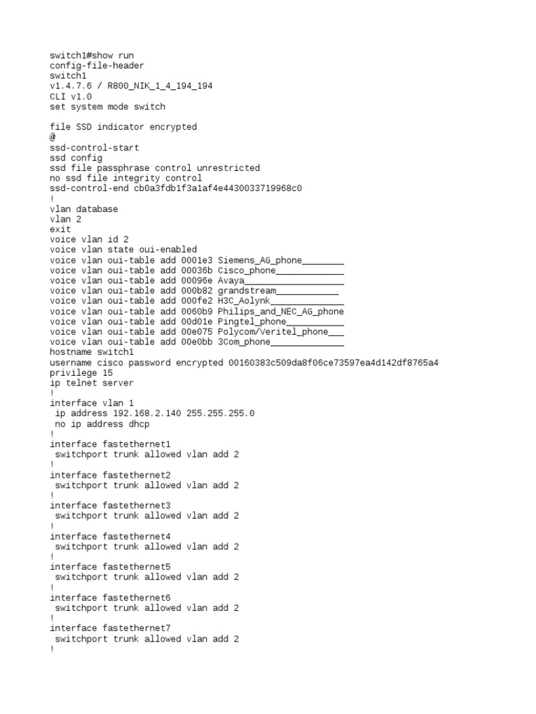 Show Run Switch sf-300 Cisco | Download Free PDF | System Software ...