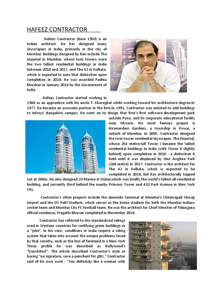 Hafeez Contractor | PDF