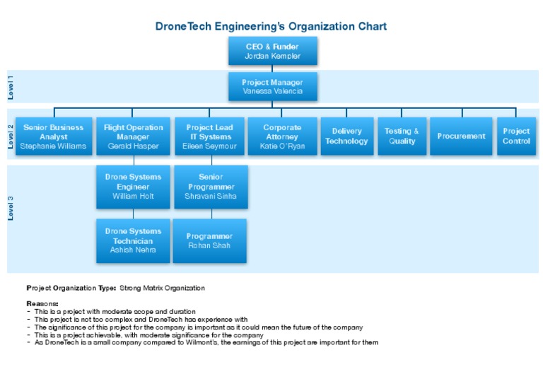 DroneTech Engineering's Organizational Chart - Vanessa Valencia | PDF