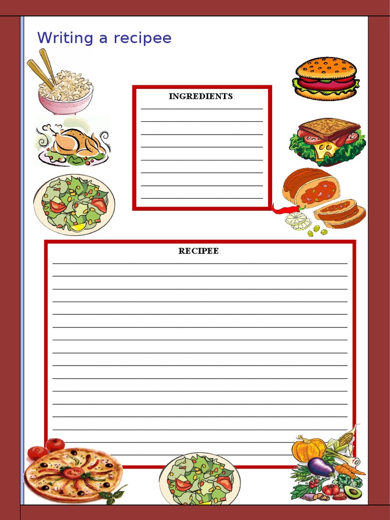 Writing A Recipee Fun Activities Games - 73379 | PDF | Business ...