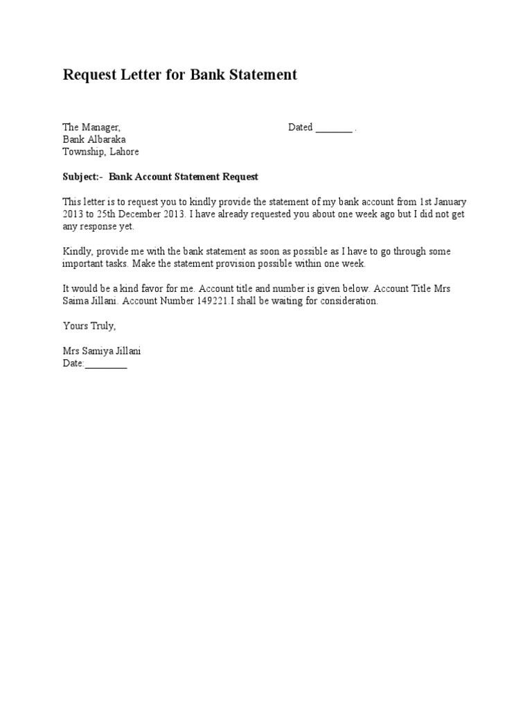 Bank Letter | PDF
