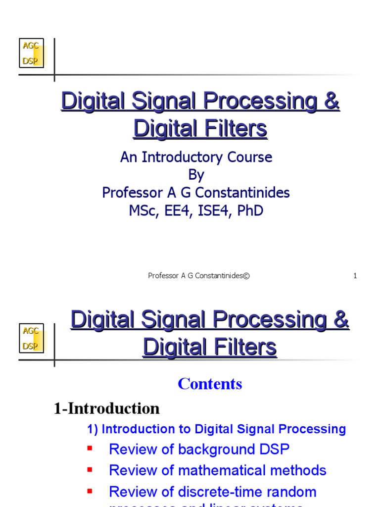 Digital Signal Processing & Digital Filters | PDF
