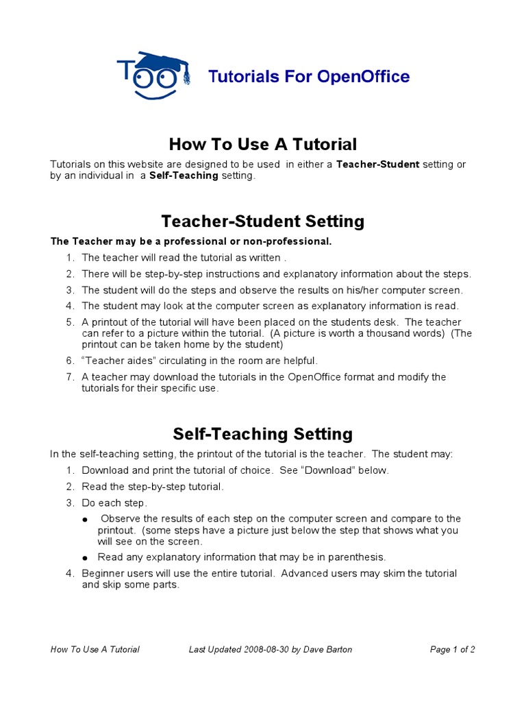 How To Use A Tutorial - Odt | PDF | Software | Computing