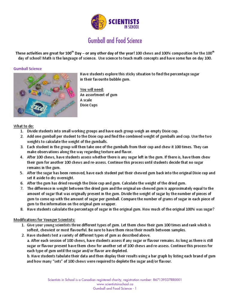 Gumball Science and Food Activities | PDF | Teaching Mathematics | Nature