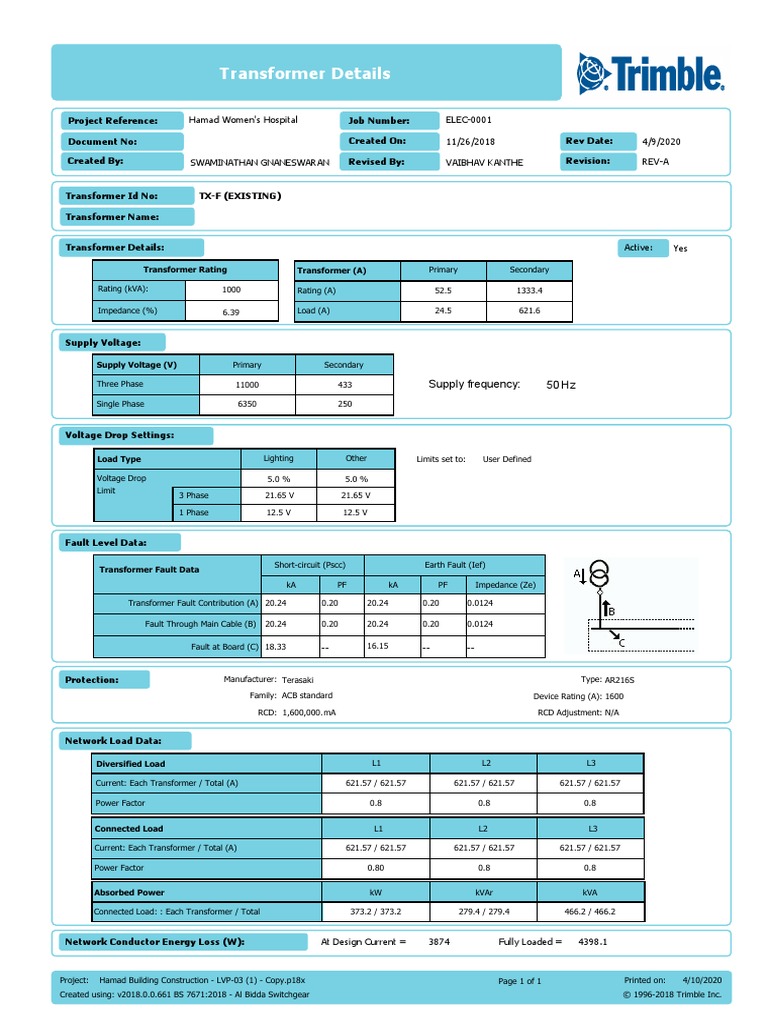 Transformer Details Report | PDF | Transformer | Physical Quantities