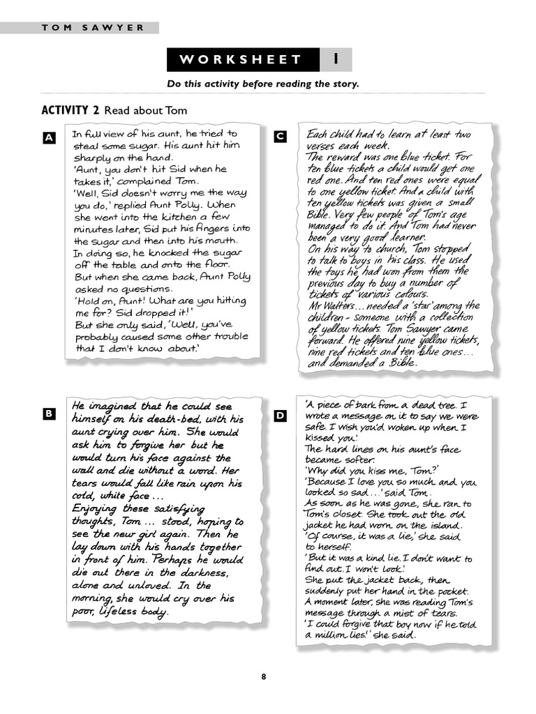 ACTIVITY 2 Read About Tom: Worksheet | PDF