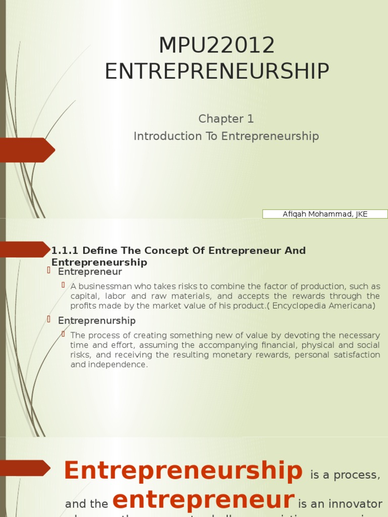 Chapter 1 | PDF | Entrepreneurship | Economies