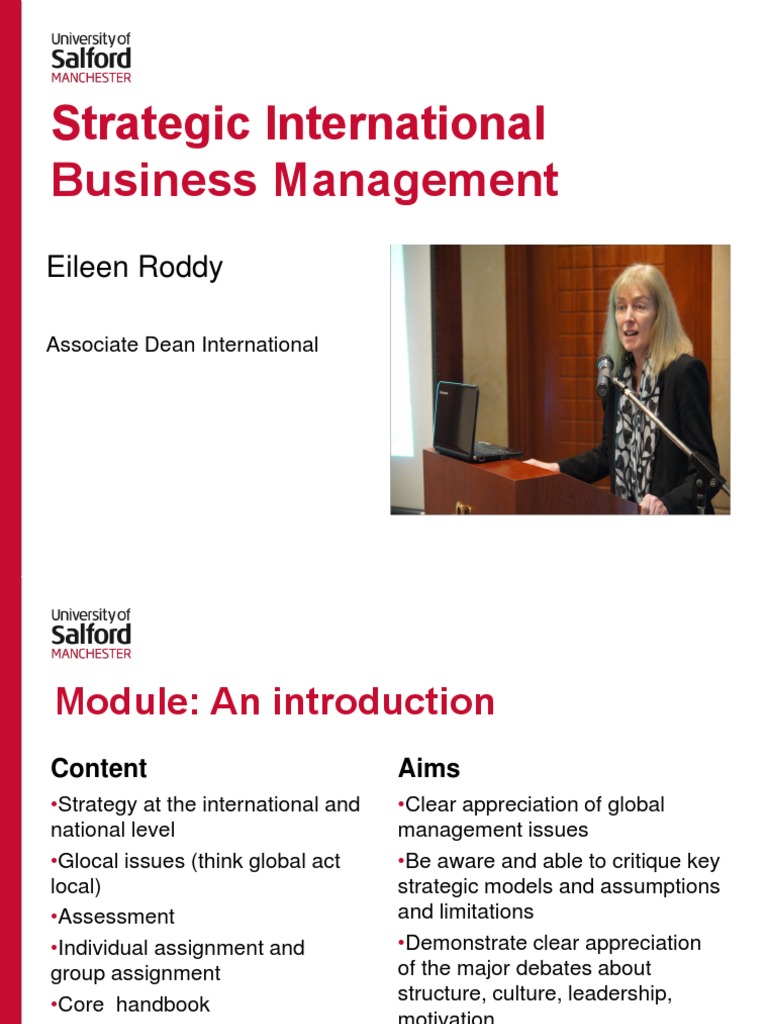 Strategic International Business Management: Eileen Roddy | PDF ...