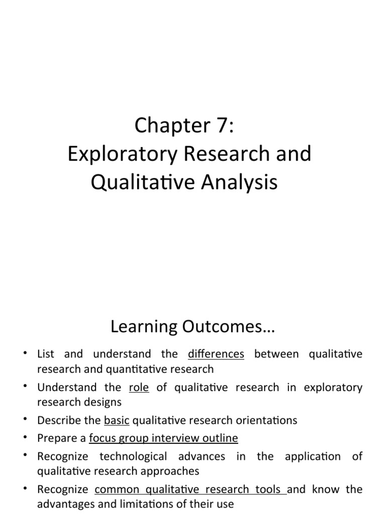 Exploratory Research and Qualitative Analysis | PDF | Qualitative ...