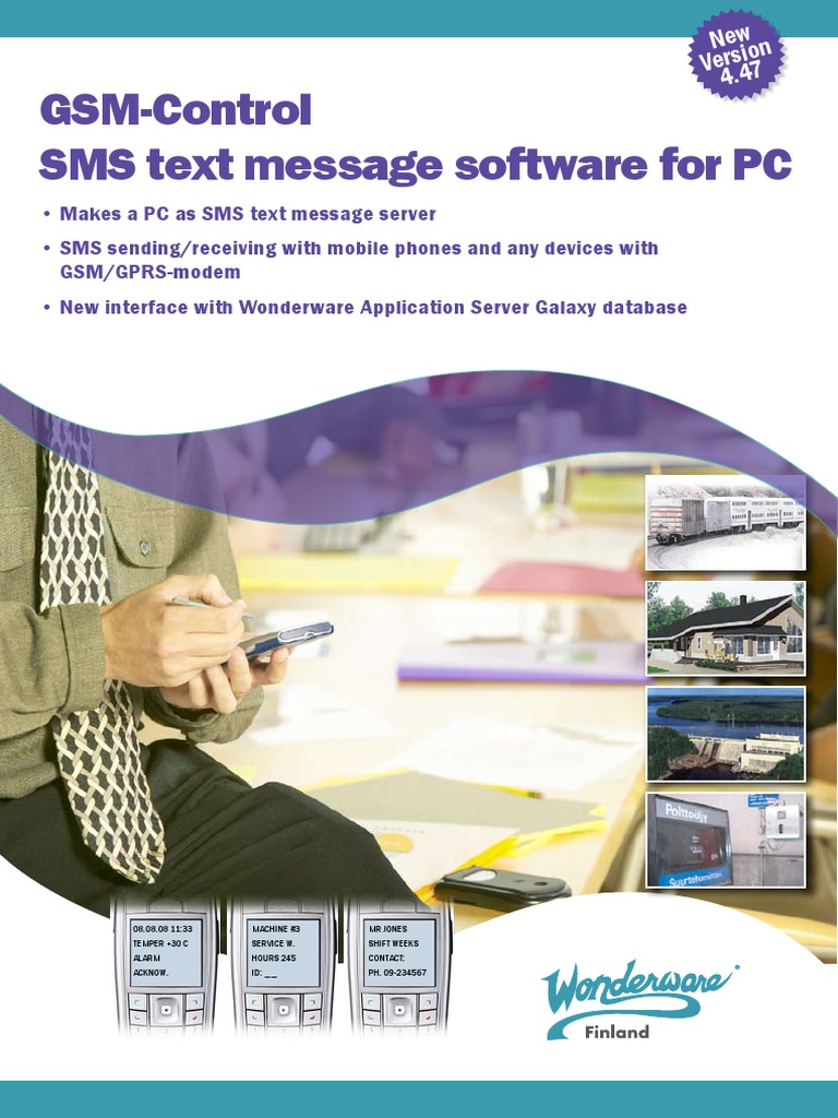 GSM-Control SMS Text Message Software For PC | PDF | Scada | Computing