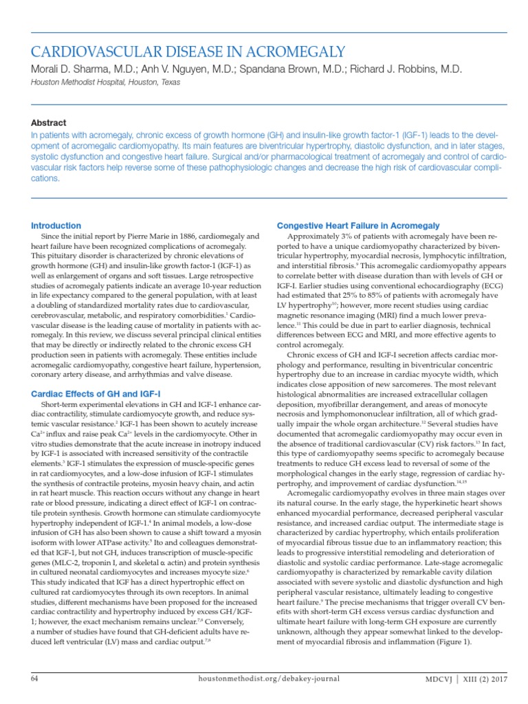 Cardiovascular Disease in Acromegaly | PDF | Heart Failure | Heart
