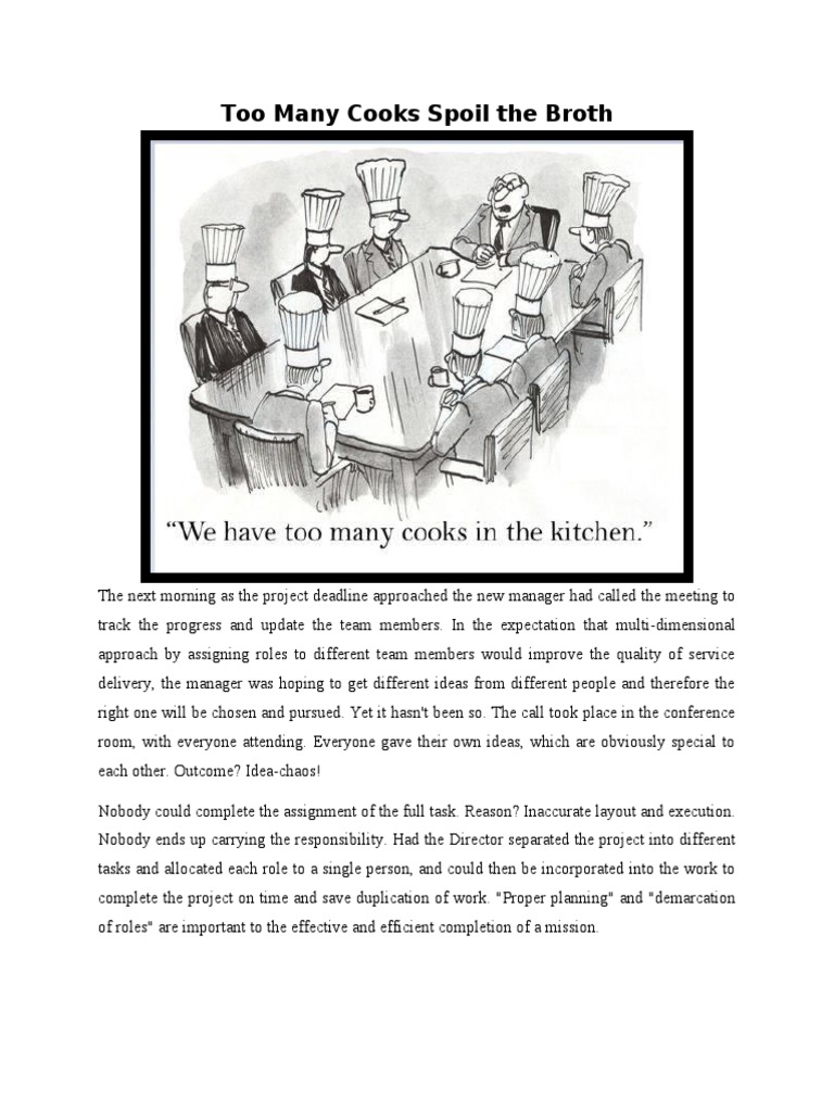 Too Many Cooks Spoil The Broth | PDF | Behavioural Sciences | Cognitive ...