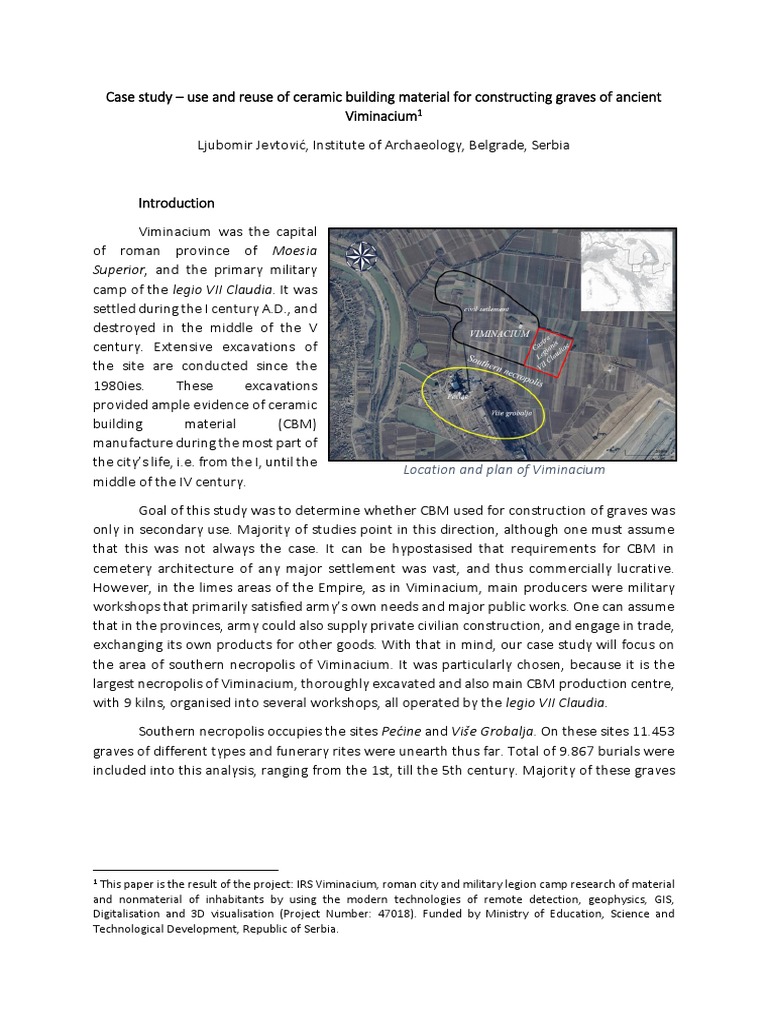 Superior, and The Primary Military: Location and Plan of Viminacium | PDF | Archaeology | Funeral