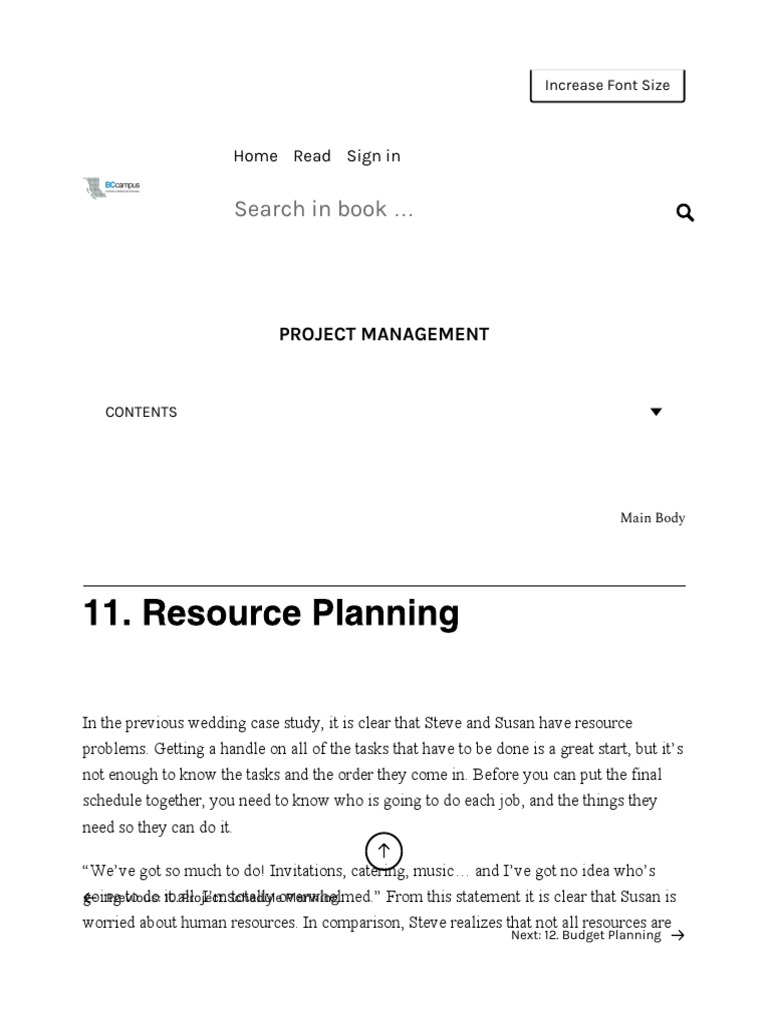 Resource Planning - Project Management | PDF | Resource Management ...