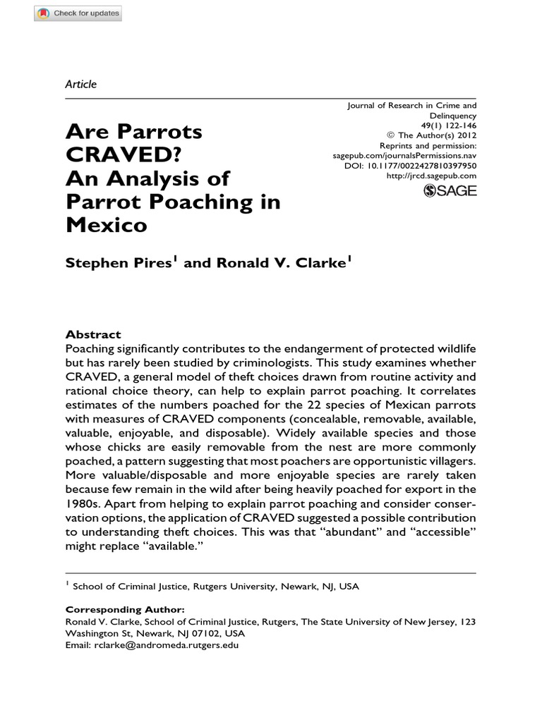 Factors Explaining Parrot Poaching in Mexico | PDF | Parrot | Poaching
