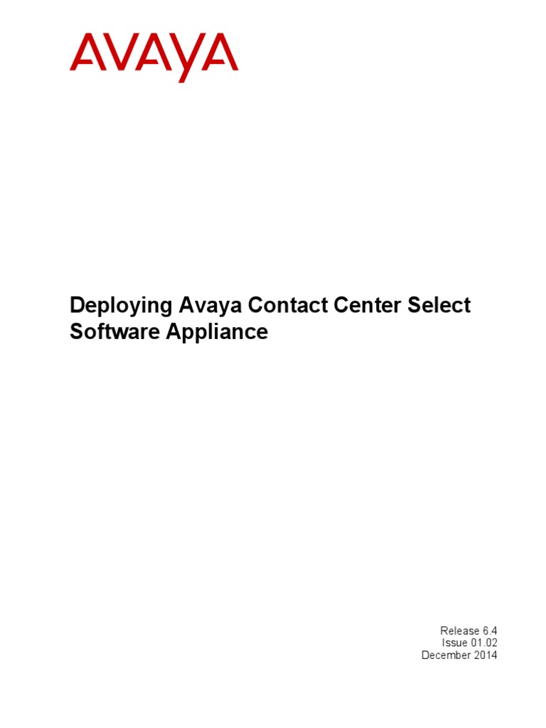 Deploying Avaya Contact Center Select Software Appliance | PDF | Session Initiation Protocol ...