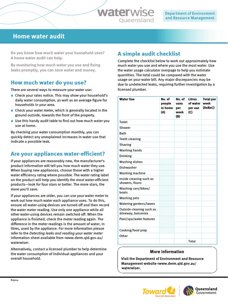 Home Water Audit | PDF