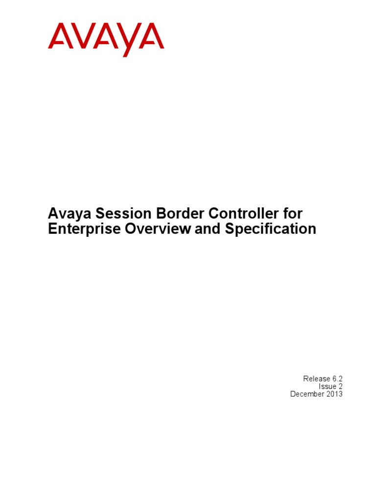 Avaya Session Border Controller For Enterprise Overview and ...