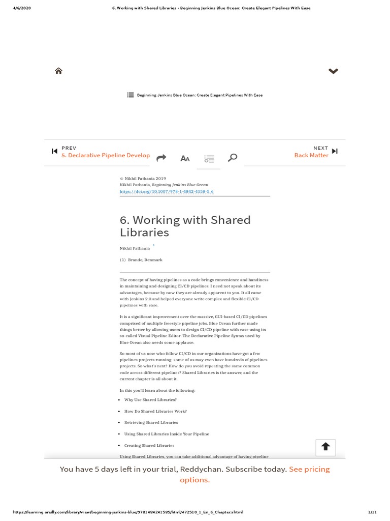 Working With Shared Libraries - Beginning Jenkins Blue Ocean - Create Elegant Pipelines With ...