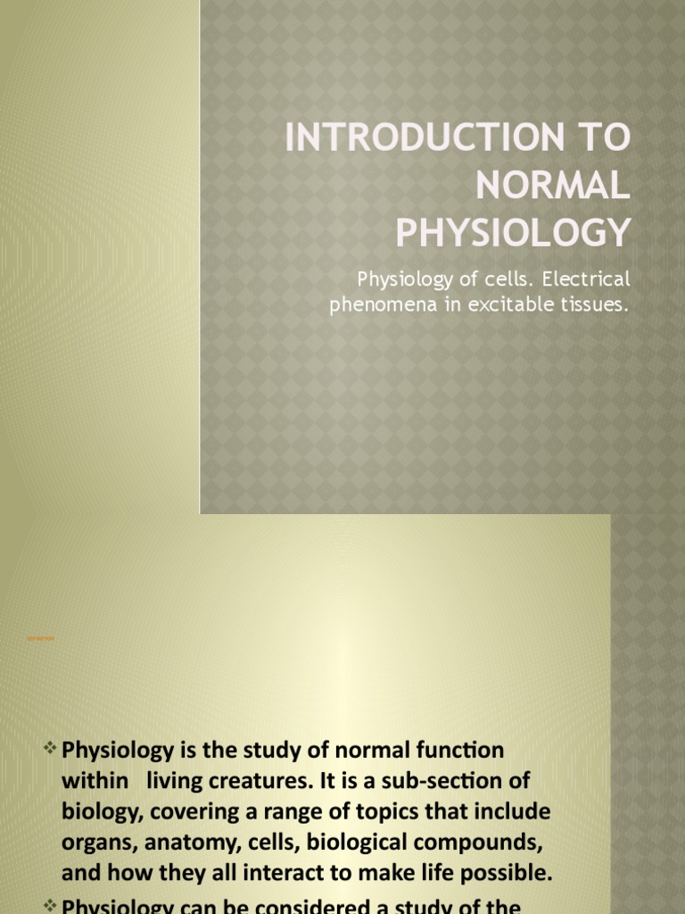 Overview of Normal Physiology Concepts | PDF | Human Body | Physiology
