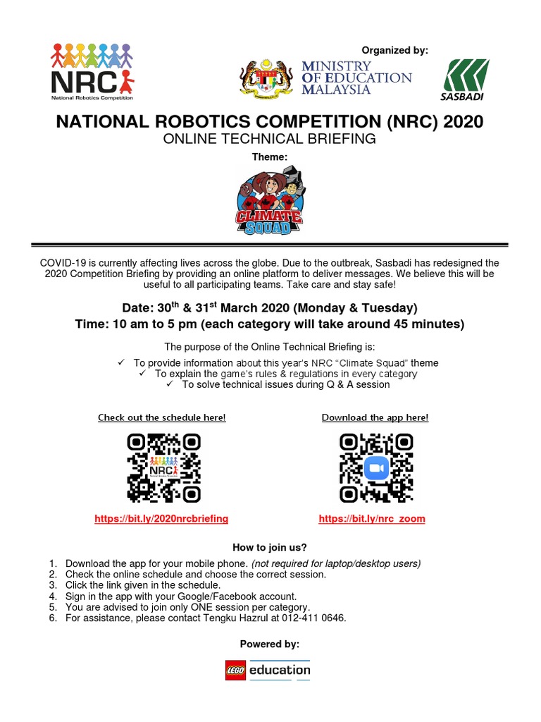 2020 NRC - Online Briefing Schedule | PDF