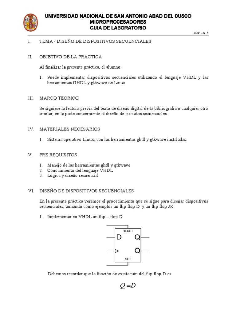 VHDL Secuencial PDF | PDF | Vhdl | Programación de computadoras