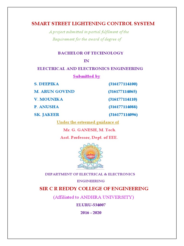 Smart Street Lightening Control System | PDF | Street Light | Engineering