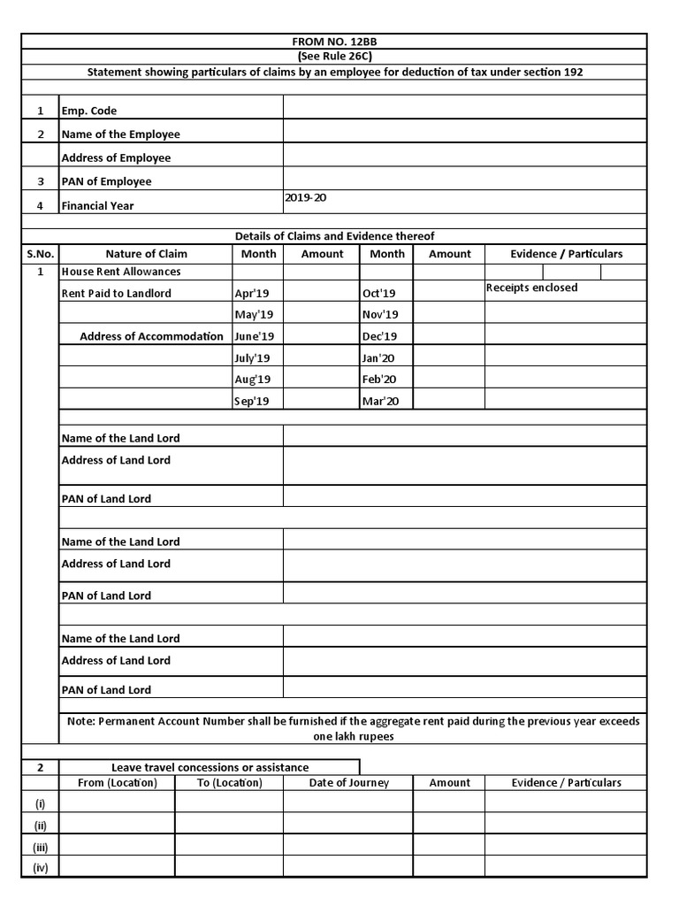 Form 12BB | PDF | Loans | Interest