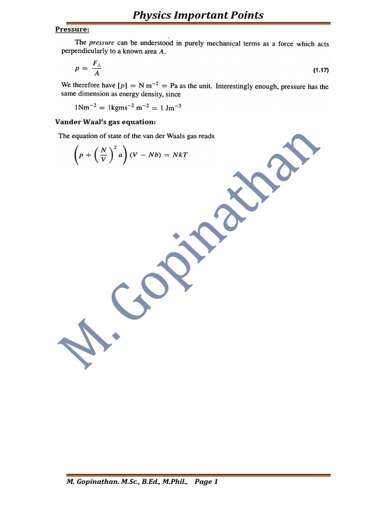 Physics Important Points | PDF