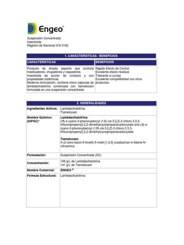 Engeo Ficha Tecnica Agos2019 | PDF | Pesticida | Agua