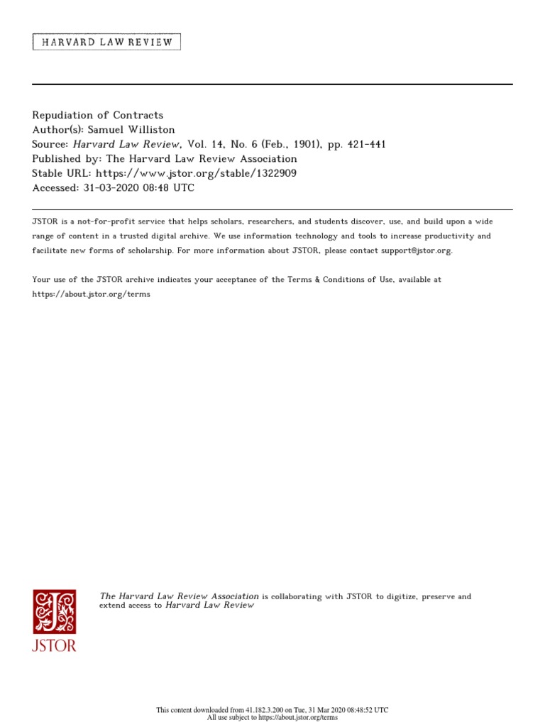 Understanding Contract Repudiation | PDF | Breach Of Contract | Damages