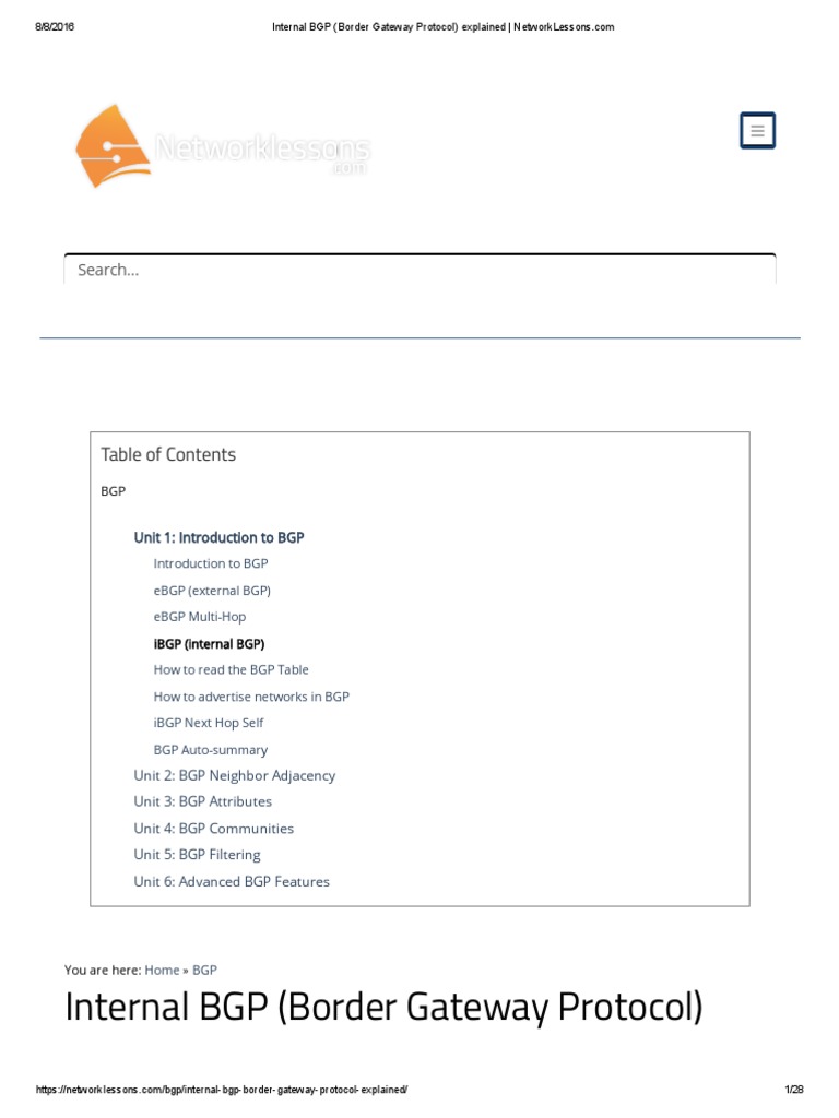 4.internal BGP (Border Gateway Protocol) Explained | PDF | Router ...