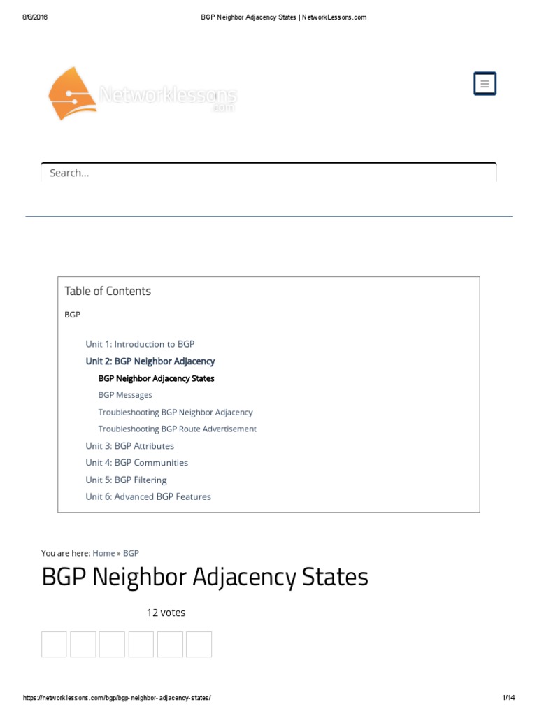 9.BGP Neighbor Adjacency States | PDF | Transmission Control Protocol ...
