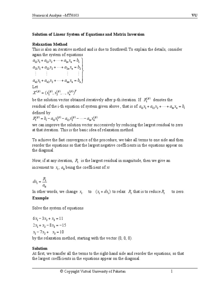 Numerical Analysis - MTH603 Handouts Lecture 13 | PDF | Numerical Analysis | Equations