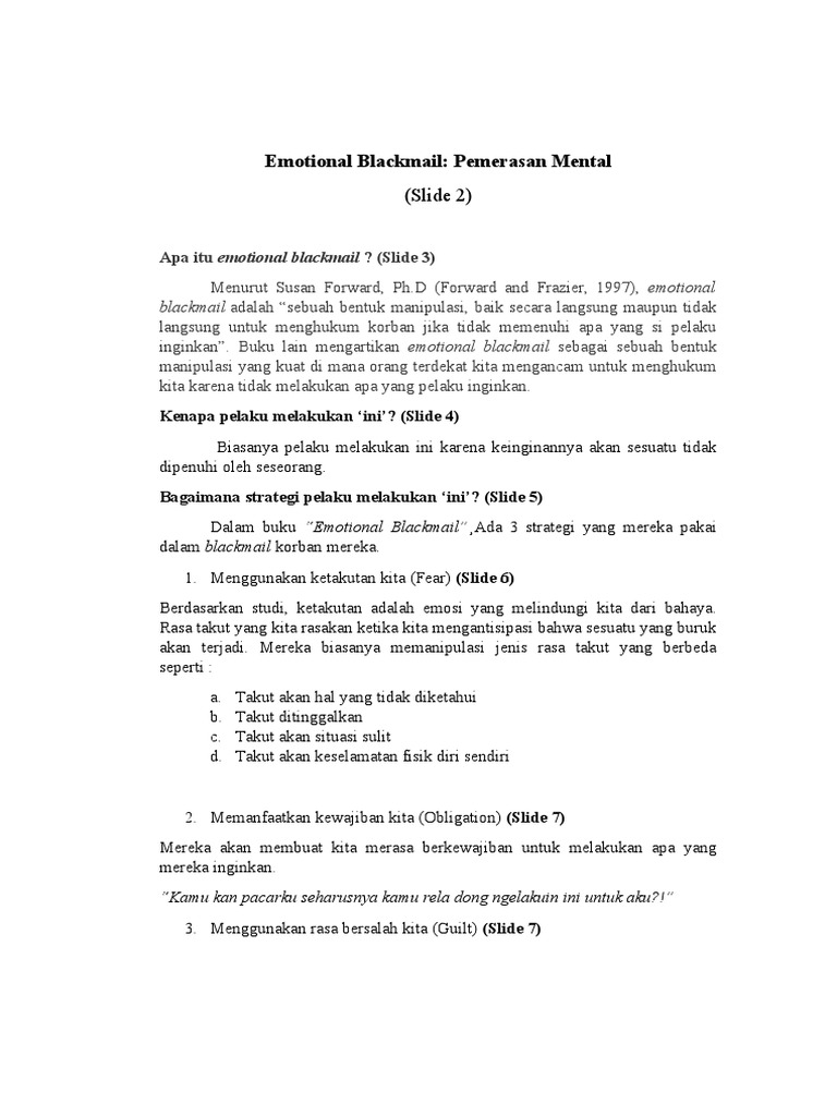 Emotional Blackmail | PDF
