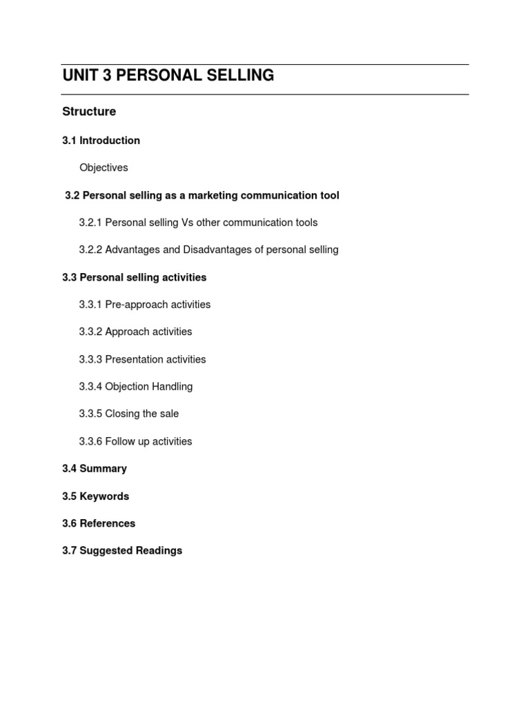 Chapter 3 Personal Selling | PDF | Sales | Marketing Communications