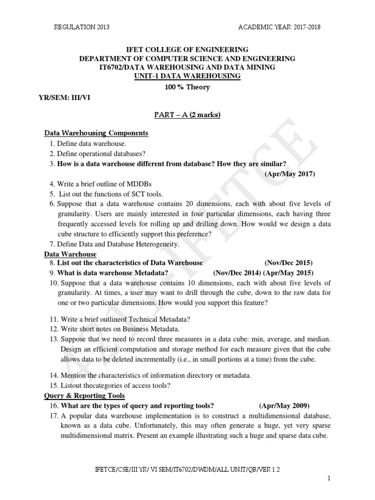 DWDM | PDF | Data Warehouse | Databases