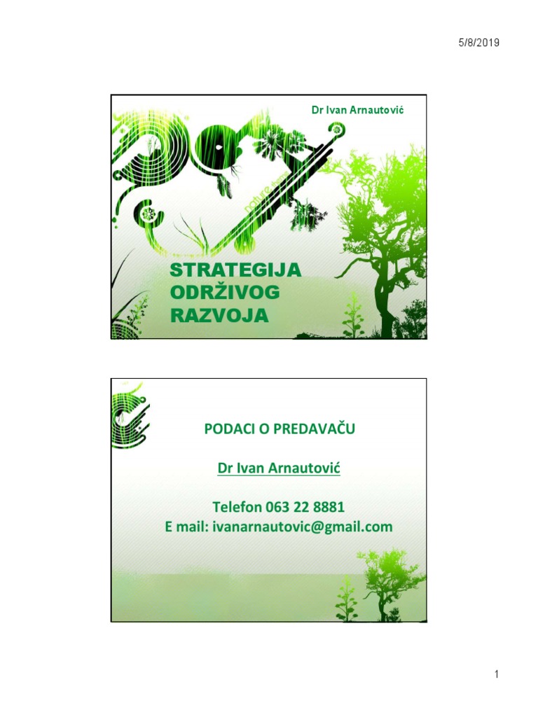 Skripta Predavanja Strategija Odrzivog Razvoja22 | PDF