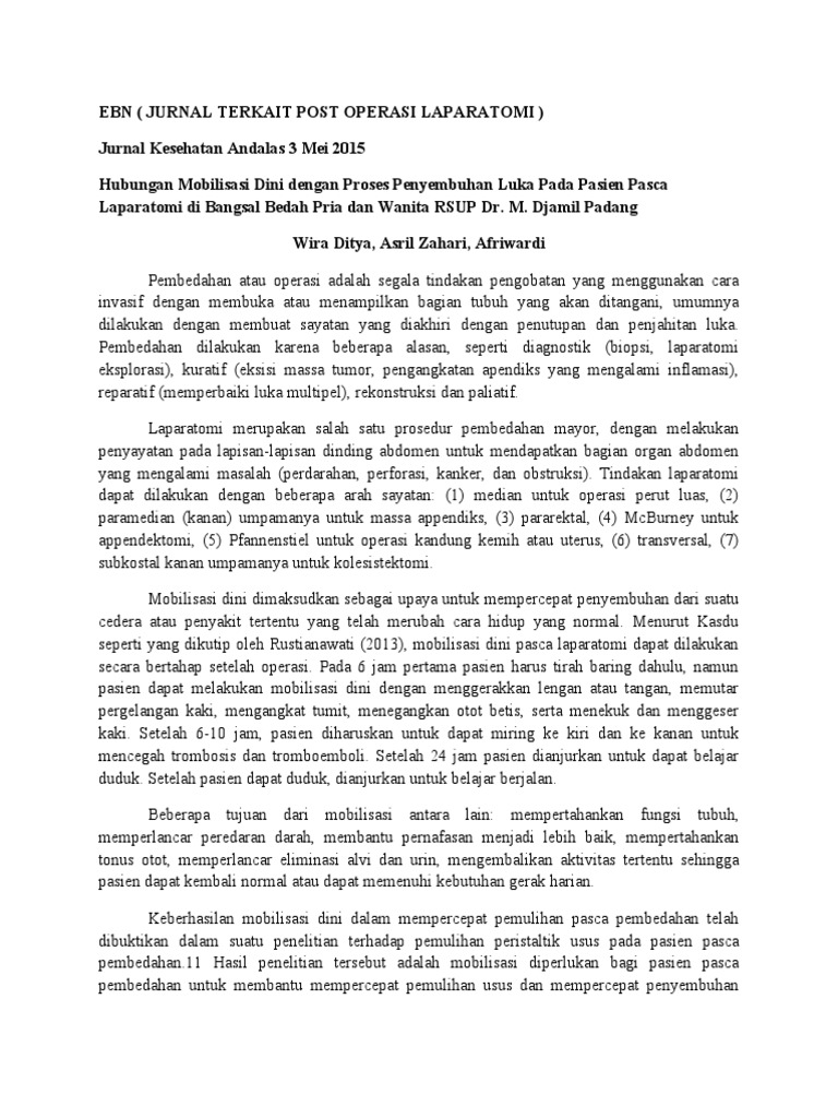 EBN Post Laparatomi Fix | PDF