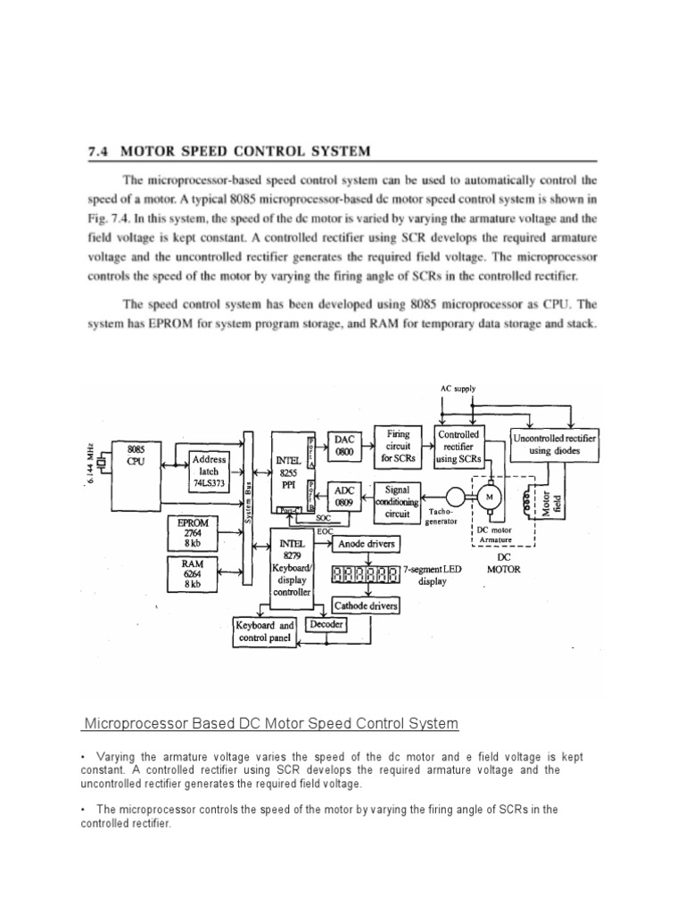 Microprocessor Based DC Motor Speed Control System | PDF
