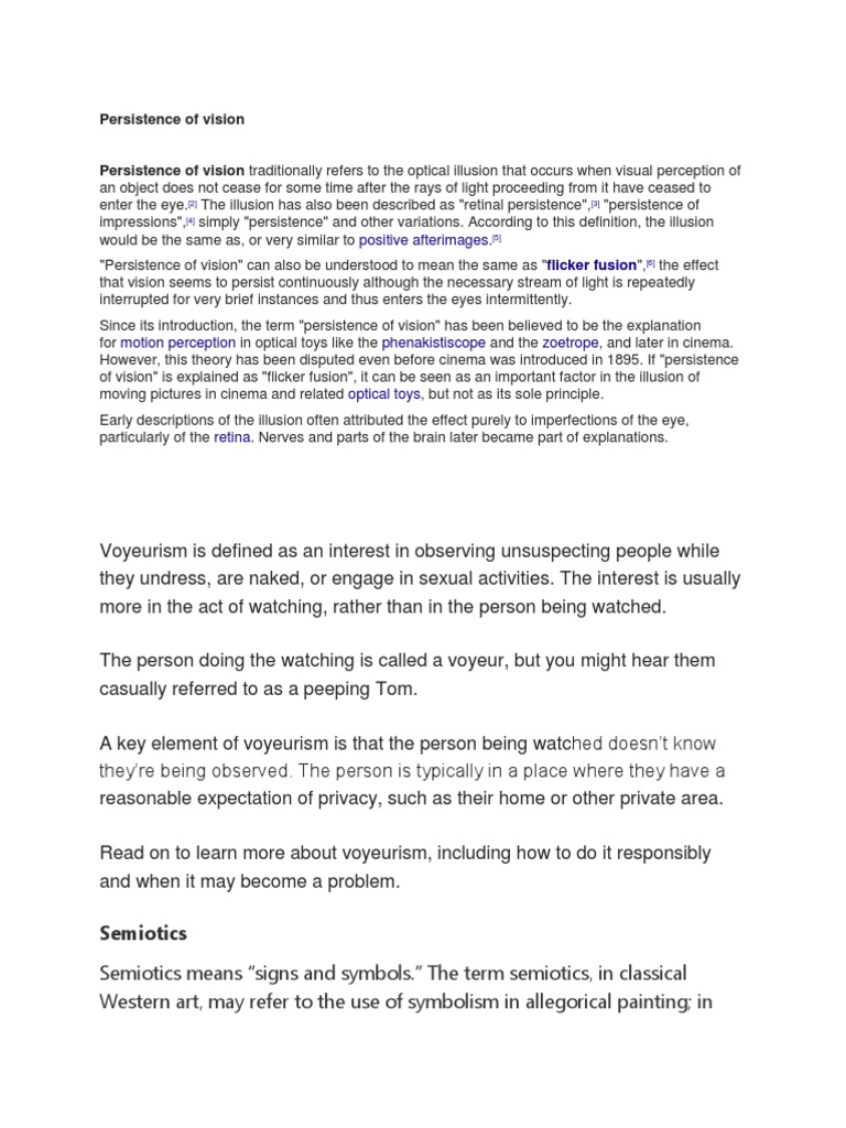 Persistence of Vision | PDF | Visual Perception | Neuroscience