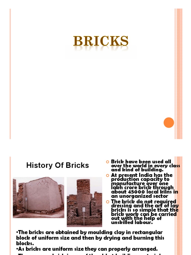 Bricks PPT 1 | PDF | Brick | Lime (Material)