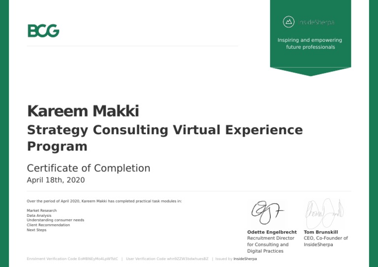 Kareem Makki: Strategy Consulting Virtual Experience Program | PDF