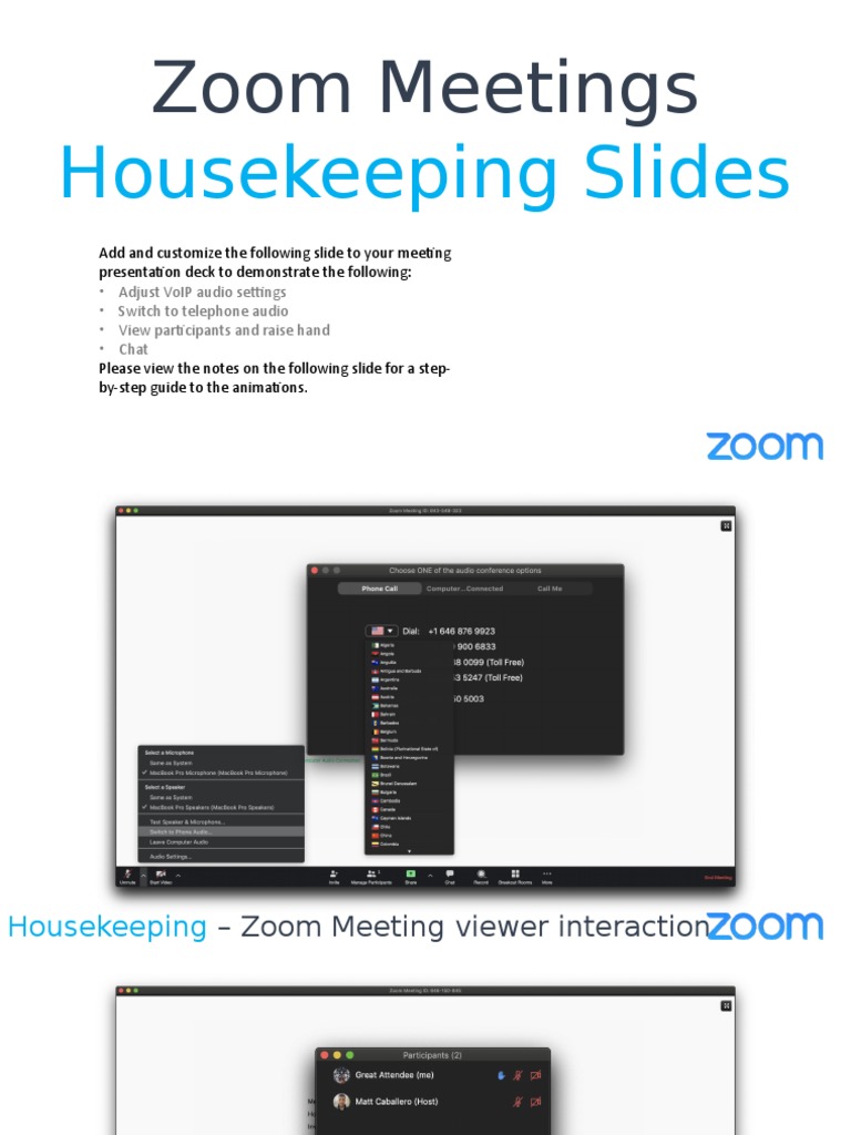 Zoom Meeting Housekeeping Guide | PDF
