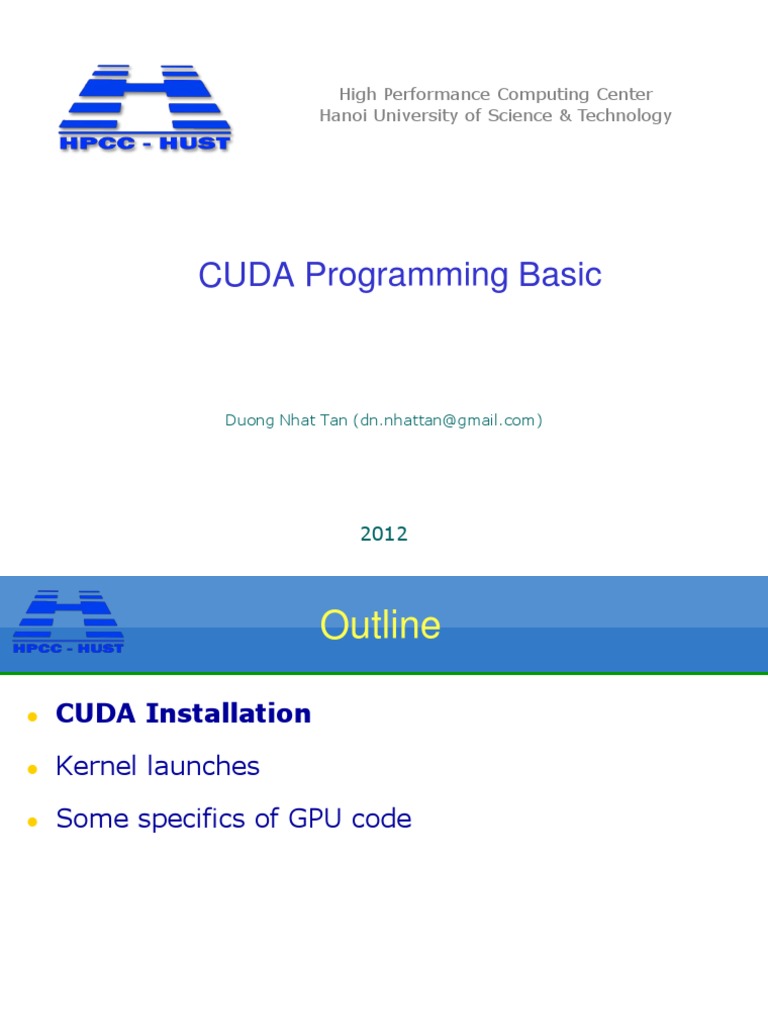 CUDA Programming Basic: High Performance Computing Center Hanoi University of Science ...