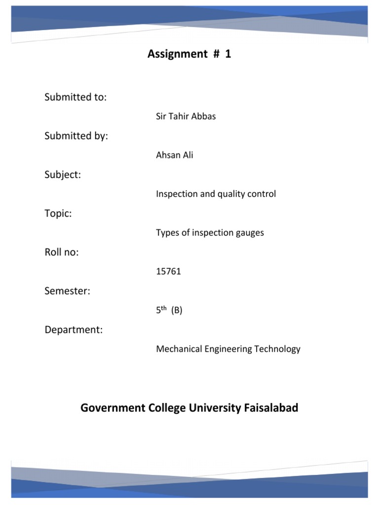 Inspection Gauges Types | Download Free PDF | Tools | Manufactured Goods